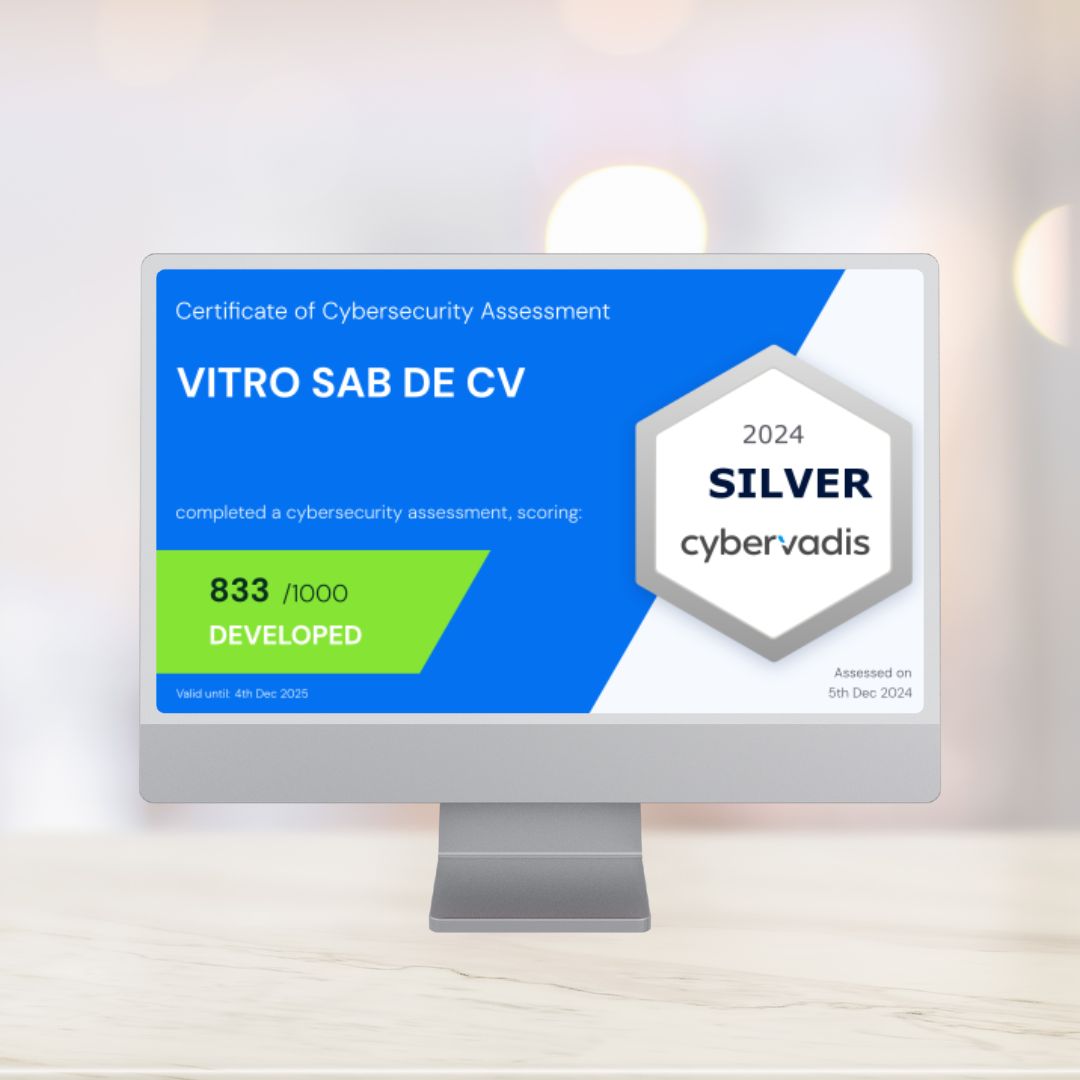 Vitro obtiene la Medalla de Plata de CyberVadis por sus destacadas prácticas de ciberseguridad
